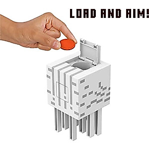 Mattel Minecraft Toys | Fireball Ghast Figure with 10 Shooting Discs | Video-Game Collectible | Gifts for Kids and Fans