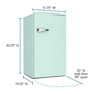 Avanti RMRS31X7G-IS Retro Mini Fridge for Home Office or Dorm, Manual Defrost and Adjustable Temperature, 3.1 Cu.Ft, Green