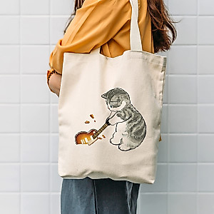 Cinar Tote Bag, Canvas Tote Bag For Women With Cat Print, Aesthetic Stuff, Bags For Bags For Women, Beach Bag, Canvas Tote Bag, Grocery Bags, School Tote Bag, Cute Gifts, Bridesmaid Gifts