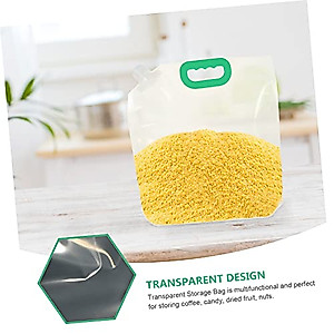 Cabilock 30 Pcs Transparent Grain Bag Food Storage Bags Rice Grain Sealed Bags Kitchen Storage Canister Stand up Grain Seal Bag Rice Cereal Clear Nozzle Bags Tea Bag Dry Food Household