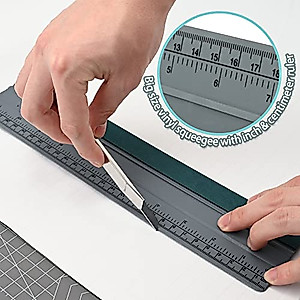 EHDIS Vinyl Squeegee Tool 2PCS Big Size 11.4 inch Felt Edge Vinyl Wrap Squeegee for Graphic Decal Wrapping Applicator Tool Car Film Wallpaper Installing Window Tint Tool Craft Scraper