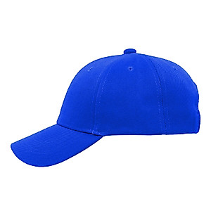 TopHeadwear Blank Kids Youth Baseball Adjustable Hook and Loop Closure Hat Royal Blue
