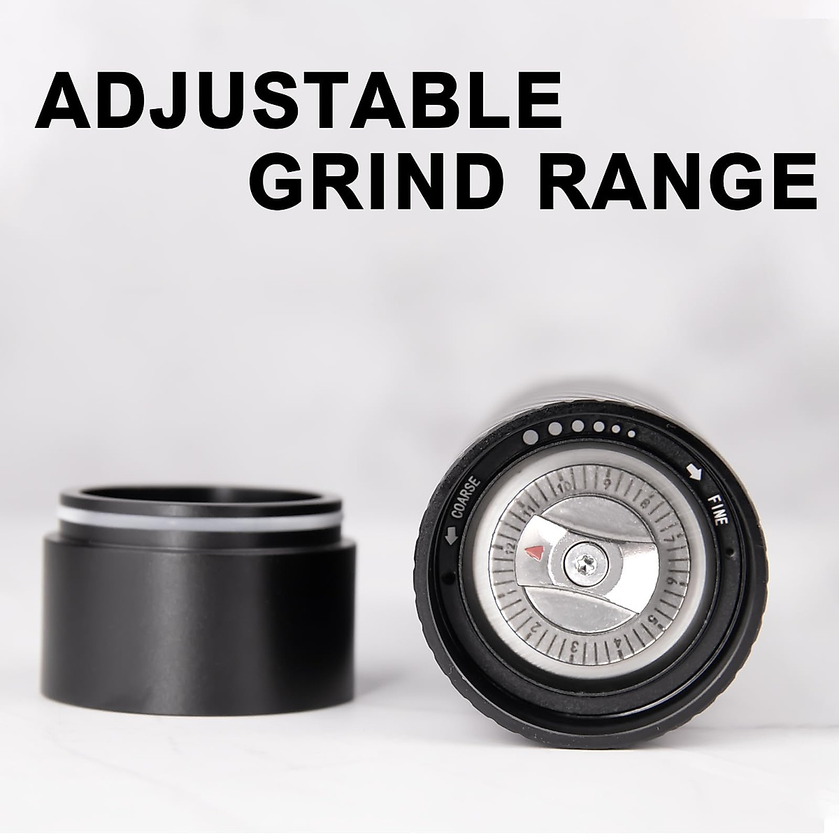 Pepper Grinder, Homnoble Professional Grade Pepper Grinder, Heavy Duty Pepper Mill, Refillable Aluminum Manual Pepper Mill with Adjustable Coarseness and Stainless Steel Blade