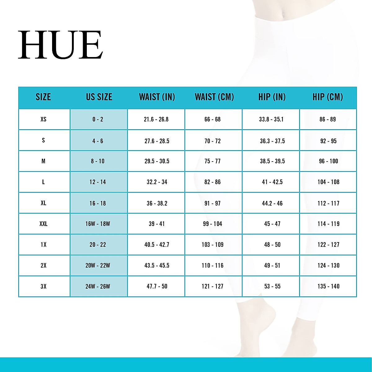 HUE Women's Legging, White, Small