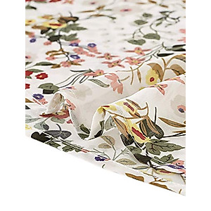 Allegra K Women's Chiffon Ruffle Sleeve Top Layered Vintage Ditsy Floral Blouse Large White