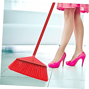 Gogogmee Broom Head Tub Cleaning Brush Kitchen Accessory Multi Functional Cleaning Brush Indoor Broom Soft Bristle Broom Household Broom Part Flat Floor Sweeper Kitchen Supply Red Plastic