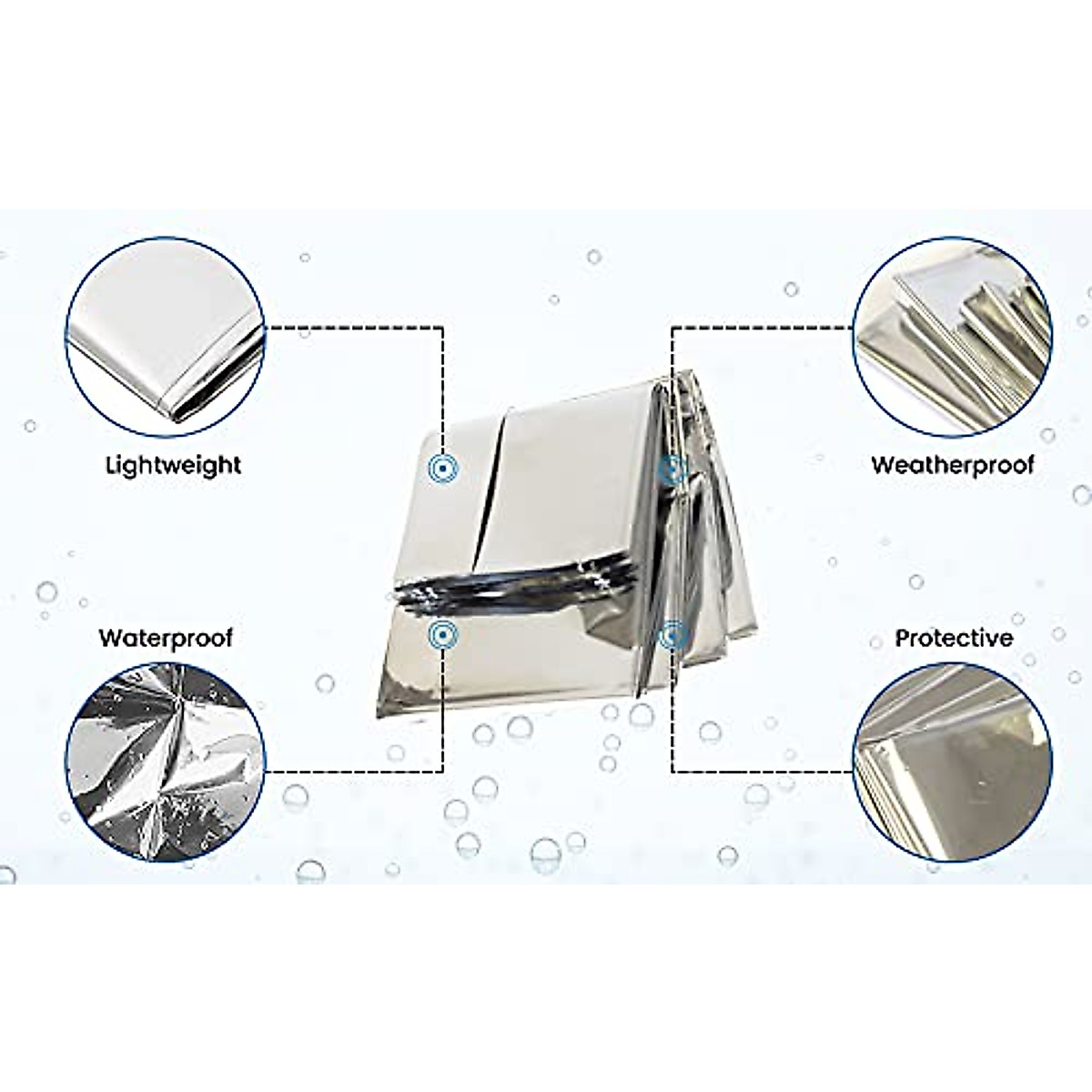 Primacare CB-6841 Emergency Foil Mylar Thermal Blanket, 82" Length x 54" Width