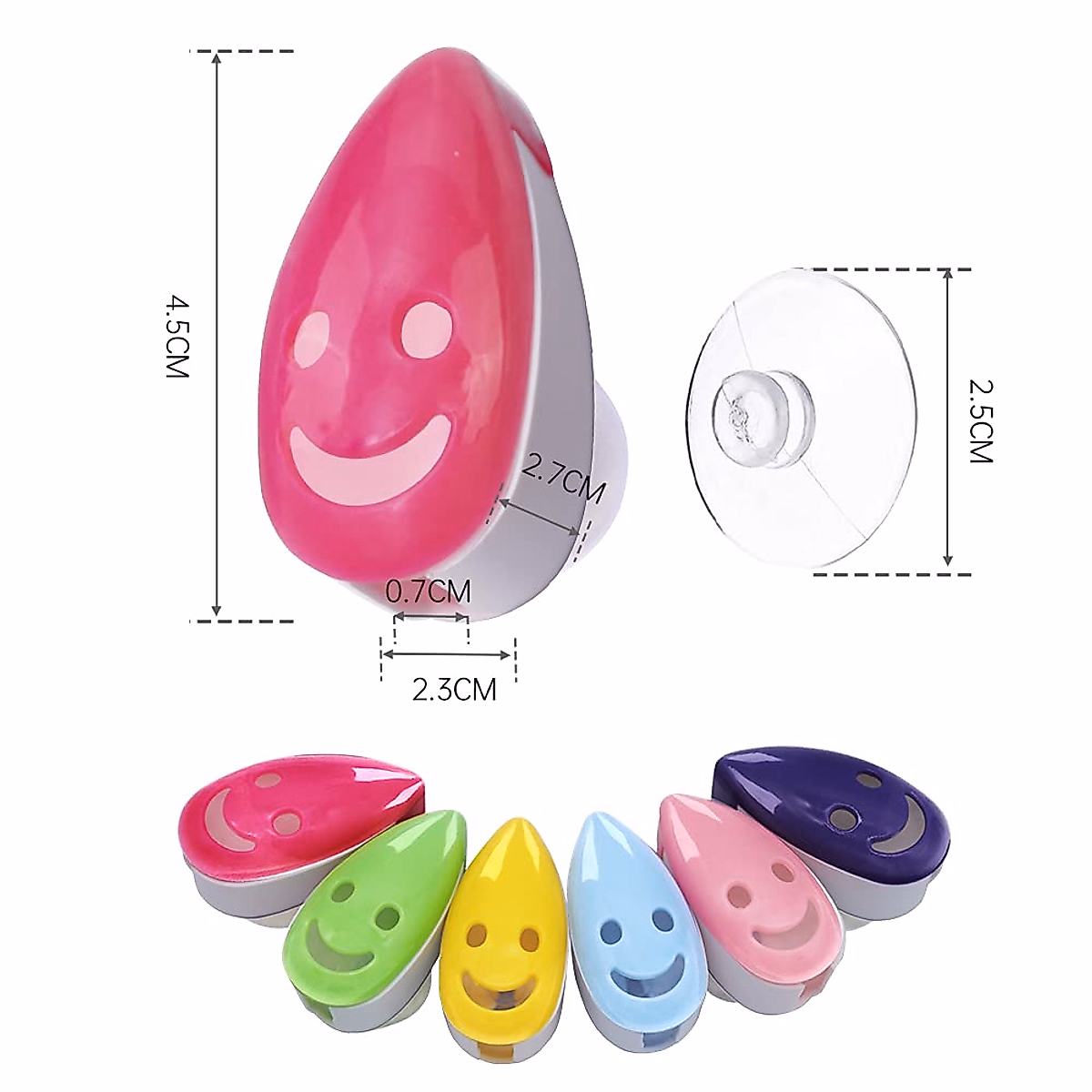 SYNCHAIN Toothbrush Holder Cover, 6pcs Toothbrush Head Cover Case Cap Suction Cup Portable Toothbrush Protector 6 Colors for Family, Kids, Travel