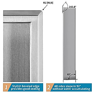 Sanbege 12"×24" Shower Niche with Divider, Brushed Stainless Steel Bathroom Shelf Insert, Double Recessed Shower Caddy Fits for 10-7/8" x 22-7/8" Wall Hole Installation (Nickel)