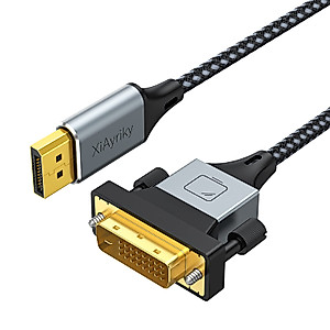 XiAyriky DisplayPort to DVI Cable 6 FT 2-Pack, DP to DVI Cable Cord Male to Male, Gold-Plated Nylon Braided for Computer, Monitor and Other Brand