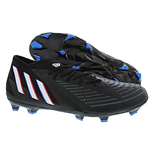 adidas Unisex Predator Edge.2 Firm Ground Soccer Shoe, Core Black/White/Vivid Red, 9.5 US Men
