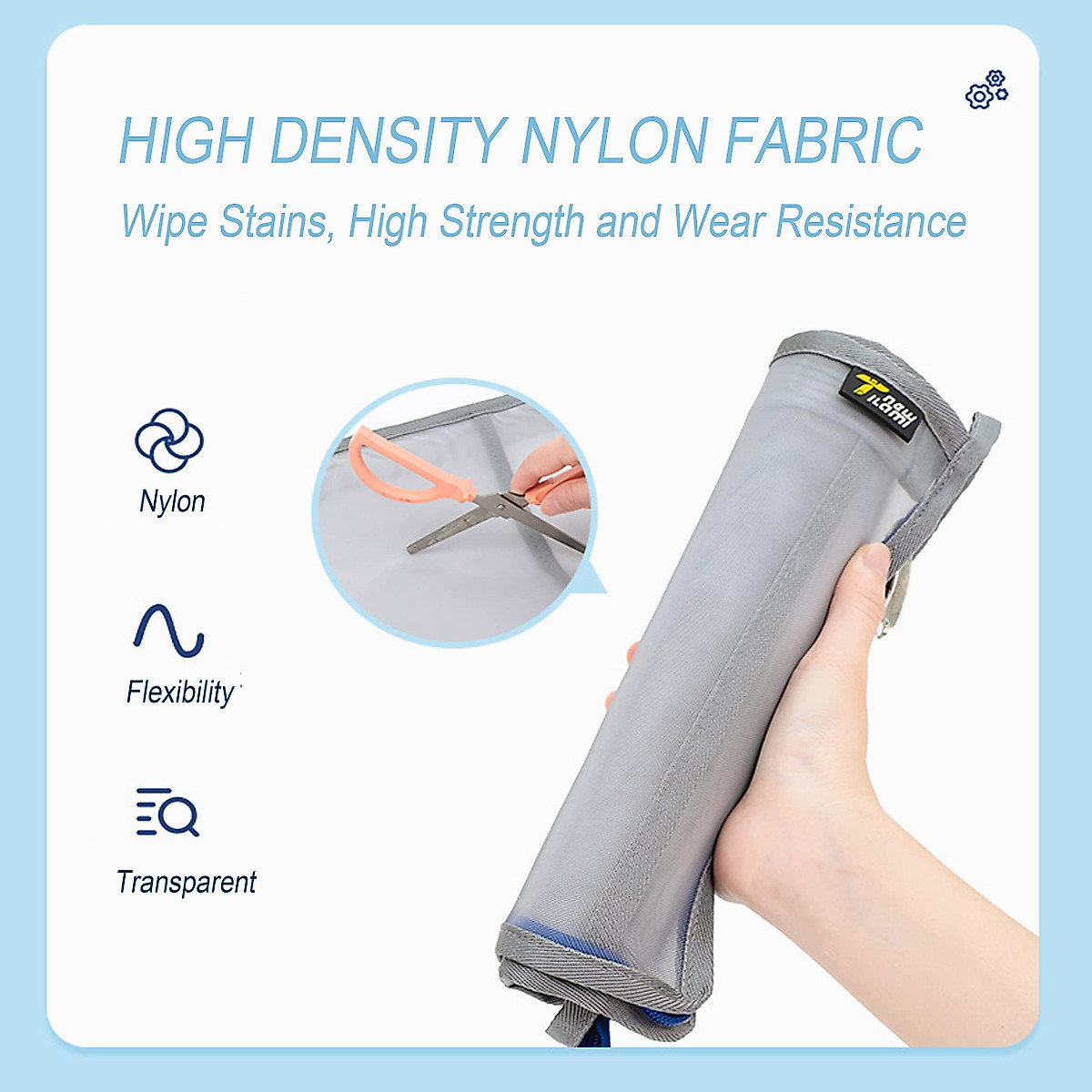 NEW TILAMI Mesh Zipper Pouch Bags - Durable high-Strength Nylon, Premium ABS Zipper - A4 Size Clear Mesh Bags with Zipper File Organization for School,Office,Travel (6 Pack)