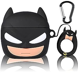 TSYue Compatible for AirPods 3 Case Cover with Keychain, Cute Cartoon Funny Shockproof Protective Silicone 3D Designed Charging Case for Apple AirPod 3rd Generation 2021 for Girls Women Men, Black