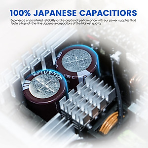 Vetroo 1000W Black Power Supply ATX 3.0 Ready Dual PCIe 5.0, 80 Plus Gold Full Modular, Compact Size, Japanese 105°C Capacitors, Eco Mode with 120mm FDB Fan, 10 Year Warranty, for Gaming PC and More