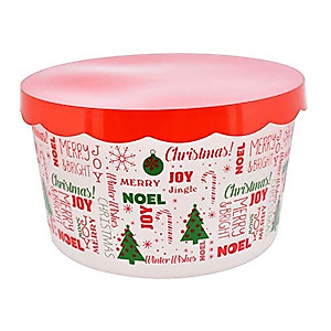 Christmas Food Containers with Lids For Holiday Baked Goods, Food Gifts, Treats, Candy - Plastic - Large Approx 4x8 Inches - Set of 3
