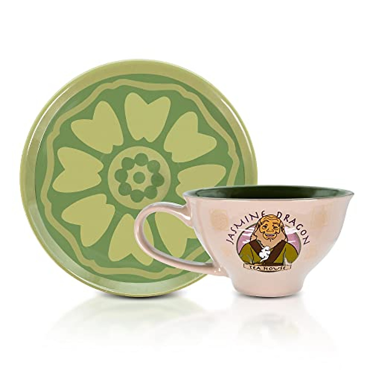 Avatar: The Last Airbender Uncle Iroh's Jasmine Dragon 12-ounce Ceramic Teacup and Saucer Set | Tea Party Gift Set For Coffee, Espresso, Mocha, Latte | Cute Anime Gifts and Collectibles