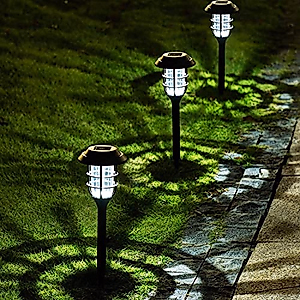 SOLPEX Solar Outdoor Lights, 8 Pack Solar Pathway Lights, Up to 10 Hrs Auto On/Off Garden Lights Waterproof, Solar Powered Landscape Lighting for Yard, Garden, Walkway-(Cold White)