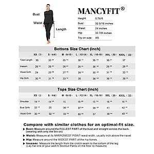 MANCYFIT Thermal Underwear for Women Long Johns Set Fleece Lined Ultra Soft (Black, Medium (US 8-10))