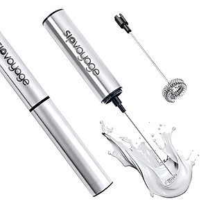 Rechargeable Milk Frother Handheld - 2 Whisks/2 Speed Coffee Frother Rechargeable - One Touch Drink Mixer, Hand Held Frother Wand, Nano Foam Maker for Lattes, Matcha, & Butter, Coffee Stirrers