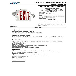 HUBBELL CCR, Remote Compatible Combination Outdoor Emergency Light and Red Letter Exit Sign, with 120/277VAC, 60Hz Input, 2 Fully Adjustable LED Lamps, 18 in x 2 in x 8.2 in, White