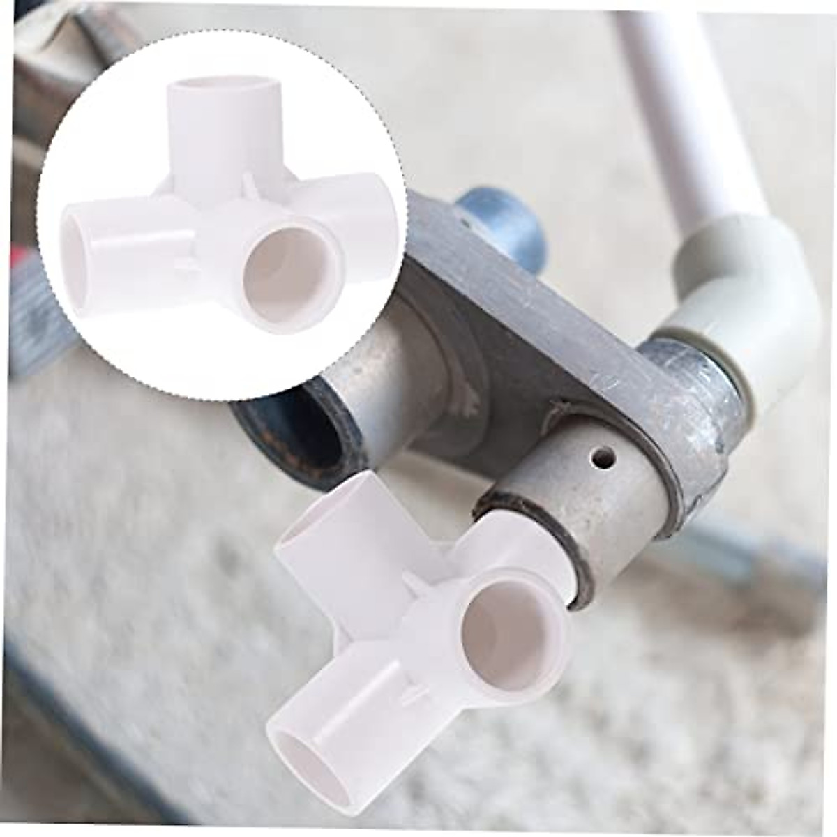 YARNOW 40 Pcs Water Pipe Elbow Carassosories A Frame Tent Clothes Rack with Shelf PVC Pipe Clothes Shelves PVC Pipe 1/2 Inch Tee 4 Way PVC Pipe Tee Pipe Connector for Storage Frame White