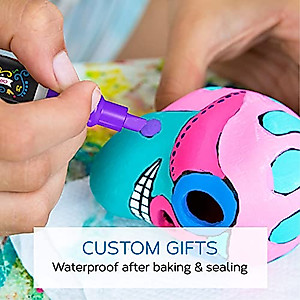 CHALKY CROWN Acrylic Paint Markers - Acrylic Paint Pens for Rock Painting, Stone, Ceramic, Glass, Wood, Canvas - Reversible Tip Paint Pens- 6mm (12 Pack)