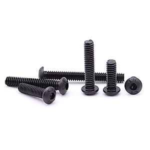 5/16-18 x 2" (10 pcs) Button Head Socket Cap Screws Bolts Alloy Steel 10.9 Grade, Black Oxide Finish, Full Machine Thread