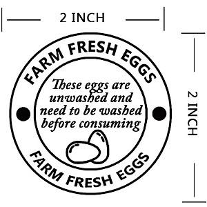 2 Inch Farm Fresh Eggs Carton Labels for Chicken,Quail,Egg Packaging Stickers,500 Pcs Per Pack