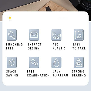 CHEZHEYER Wall Mounted Strong Adhesive Foldable Floating Shelf Rack for Food Preparation & Work; Punching-Free Storage Rack for Kitchen, Dining Room (Light Blue)