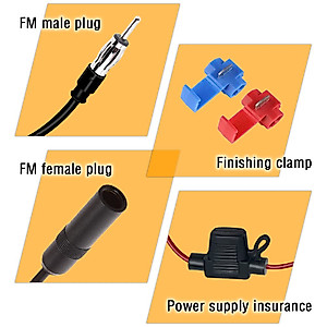 12V Car Antenna Booster 25 db - Amplify Signal & Reduce Noise AM FM Radio Antenna Amplifier for Car Stereo,Audio,Radio,Media,Head Unit Receiver