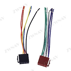 ZWNAV Universal ISO Car Radio Wire Cable Wiring Harness Stereo Adapter Connector Adaptor Plug Power and Loudspeaker (Male)