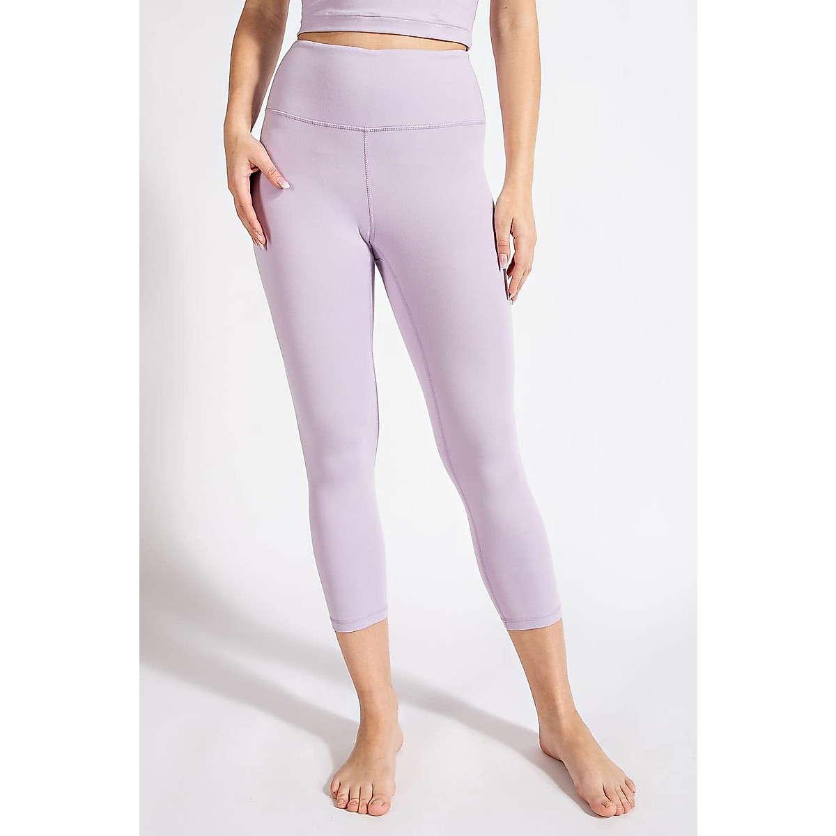 Hype Up Women's High Waisted Buttery Super Soft Capri Length Activewear Legging (S-3X) Lavender