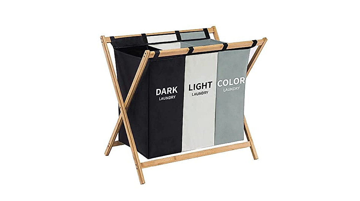 Large 3-Section Laundry Hamper - Sort & Organize Easily