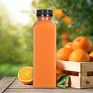 The Buyer Choice 162pcs 16oz Plastic juice containers with lids Bulk Reusable juice Bottles for juicing with Black Tamper Evident Lids, Disposable Empty Clear Bulk Beverage Containers for smoothies