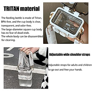 Sewing Concepts Kawaii Straw Water Bottle Dual Nozzle Design with Portable Stylish Perfect Sport Travel Work 17.5OZ/520ML