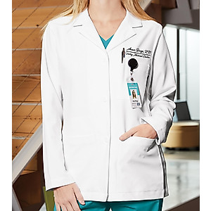 Custom Women Scrub Lab Coats Embroidered Medical Laboratory Coat for Women 29.5" Large