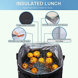 iknoe Large Cooler Bag Collapsible 24 Can Insulated Bags Leakproof Lunch Cooler Tote With Multi-Pockets for Adult & Kids Insulated Thermal Bag for Beach, Picnic, Office Work (New Black)