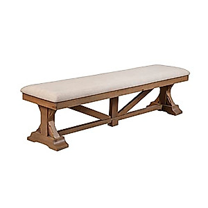 Alpine Furniture Arlo Wood Dining Bench Bench in Natural Brown
