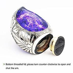 M MEILINXU Small Keepsake Urn for Human Ashes - Mini Cremation Urns for Ashes - Fits a Small Amount of Cremated Remains -Display Urn at Home or Office (Purple Starry Sky - Made of Brass Hand Engraved