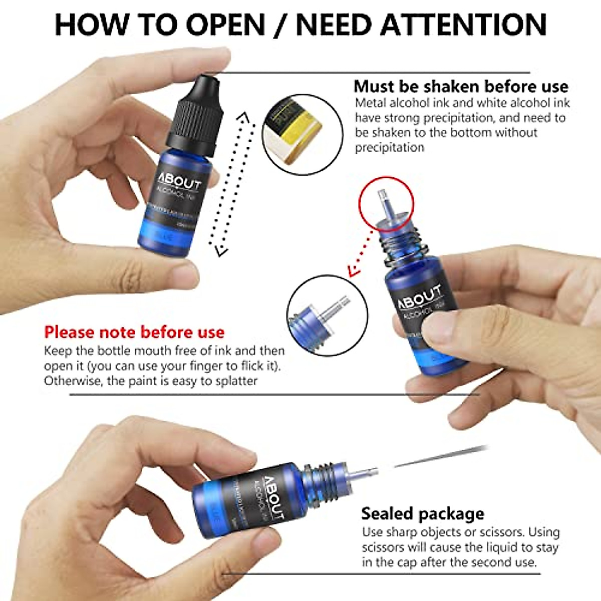 Alcohol Ink Set, 30 Bottles Vibrant Colors Concentrated Alcohol-Based Ink, Metal Dyes, for Resin Petri Dish Making, Epoxy Resin Art, Tumbler Cup Making,Painting, 10ml /Each