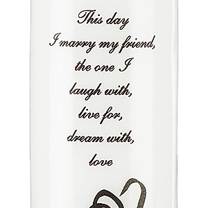 Celebration Candles Wedding Unity 9-Inch This Day I Marry My Friend Pillar Candle with Double Heart Motif and 10-Inch Taper Candle Set, Ivory