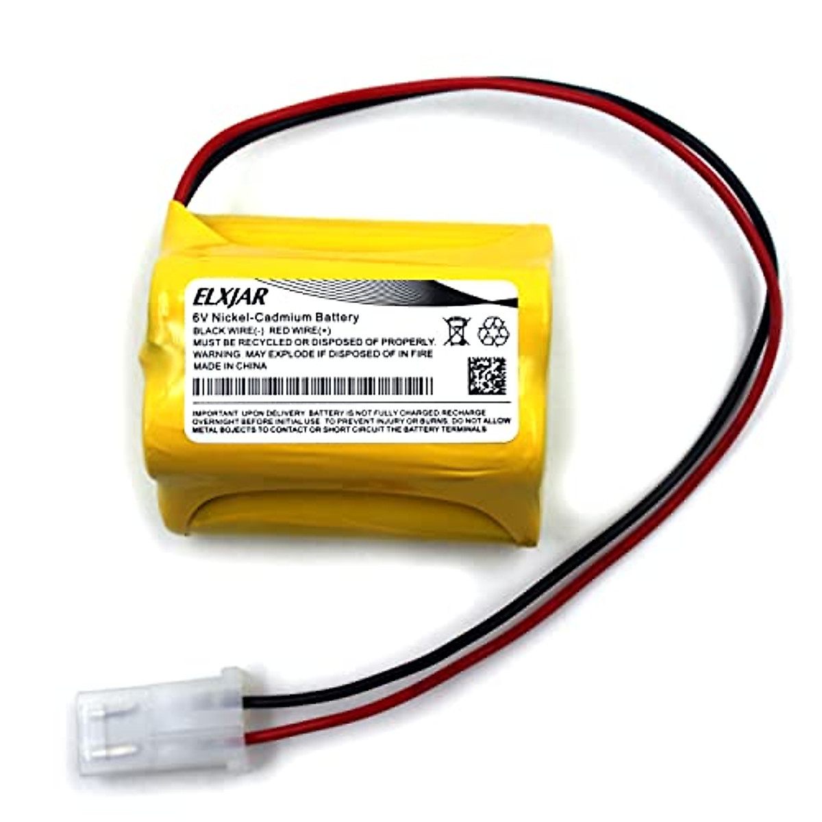 elxjar (5-Pack) 6V 1000mAh Ni-CD Battery Pack Replacement for Aritech 10050205 Lithonia ENB-06006 ENB06006 Prescolite Exit Sign Emergency Light Sharp 51500RS CE140P E82082100