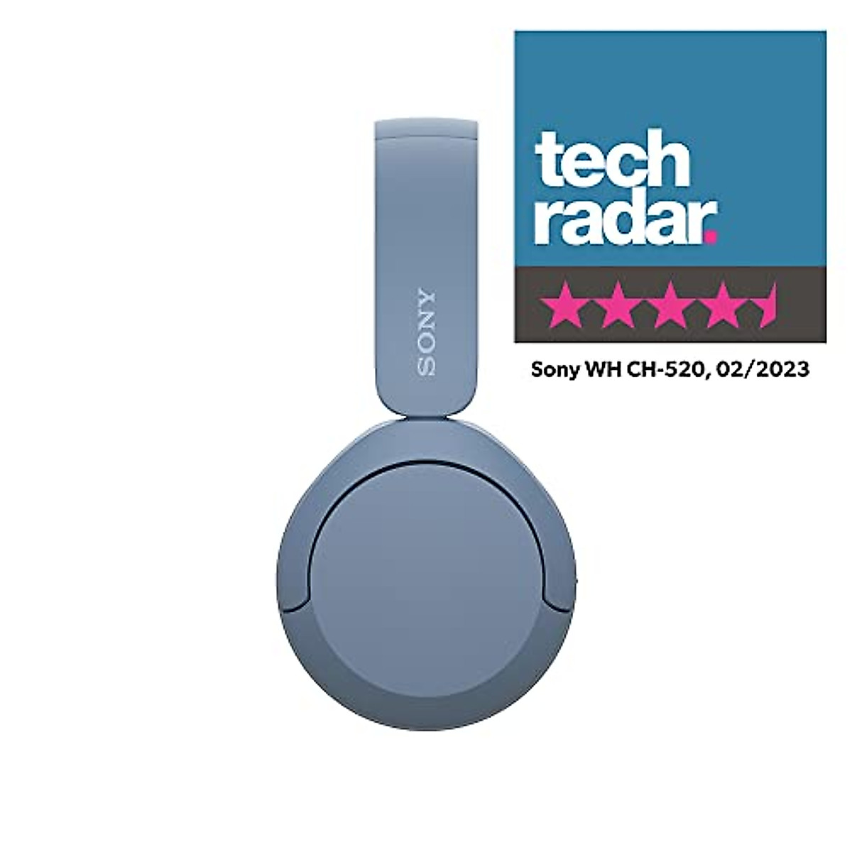 Sony WH-CH520L Wireless Bluetooth Headphones - Up to 50 Hours Battery Life with Quick Charge Function, On-Ear Model - Matte Blue
