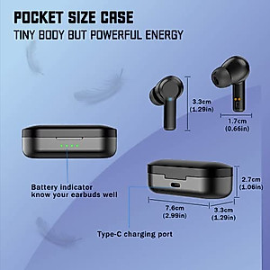 EIOSUN Wireless Earbuds TWS Bluetooth 5.1 Headphones, Noise Canceling IPX7 Waterproof for Sport Build-in Mic 24H Playtime Comfortable in-Ear Headsets