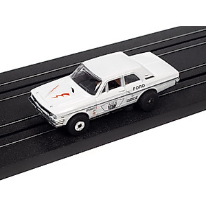 Auto World Thunderjet Cars N Coffee 1964 Ford Thunderbolt (White) HO Scale Slot Car
