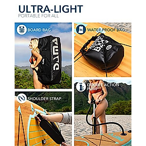 DAMA 10'6"x32"x6" Inflatable Paddle Board, sup Board, Paddleboard w/Camera Seat, Floating Paddle, Hand Pump, Board Carrier, Waterproof Bag, Drop Stitch, Traveling Board for Surfing