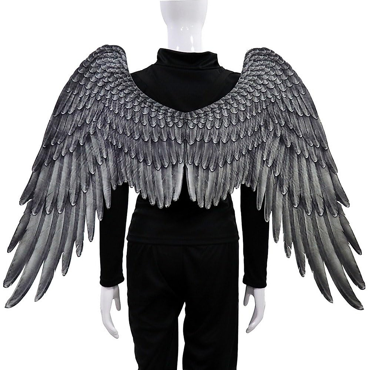Himine Non-Woven Fabric Festive Party Angel Wings Suitable for Men and Women Decorative Wings (Black)