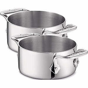 All-Clad 59914 Stainless Steel Dishwasher Safe 0.5-Quart Soup / Souffle Ramekins Cookware Set, 2-Piece, Silver