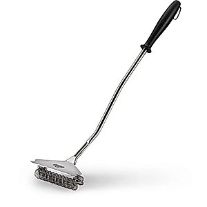 Napoleon Barbecue Grill Accessory 62055- Bristle Free Wide Grill Brush - BBQ Grill Maintenance Accessory, Stainless Steel Wire Coils, Stainless Steel Handle, for Stainless Steel Cooking Grids