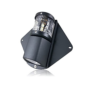 Pactrade Marine Waterproof LED Combo Masthead And Deck Light Vertical Mount For Sailboat Boats Up To 12M, G4 Type Bulb and LED Type